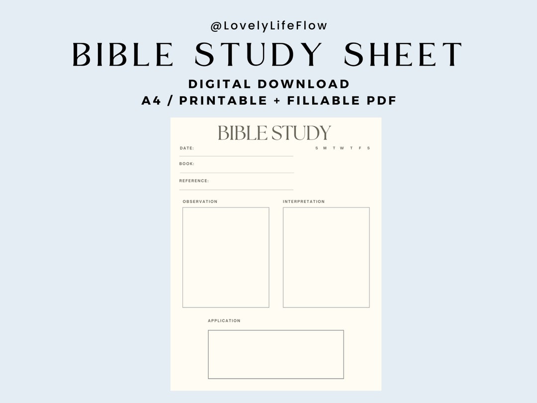 Digital Bible Study Sheet - Etsy