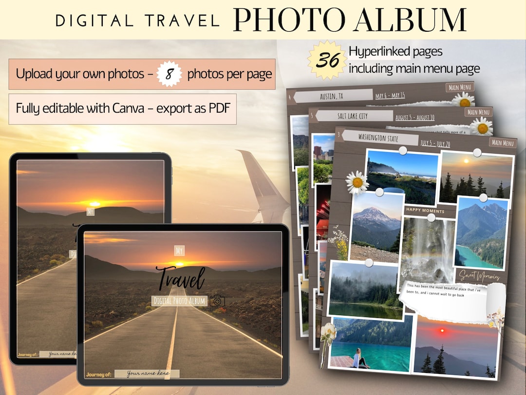 Digital Hyperlinked Travel Photo Album | Vision Board | Vacation Diary ...