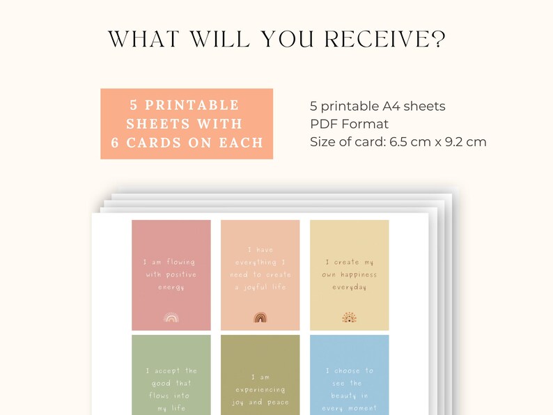 Positivity Affirmation Cards, Digital Download, Positive Quote Cards ...