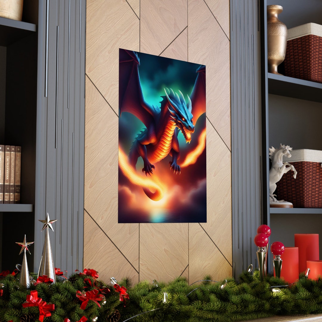 Fantasy Dragon Matte Vertical Poster. Dragon Art - Etsy