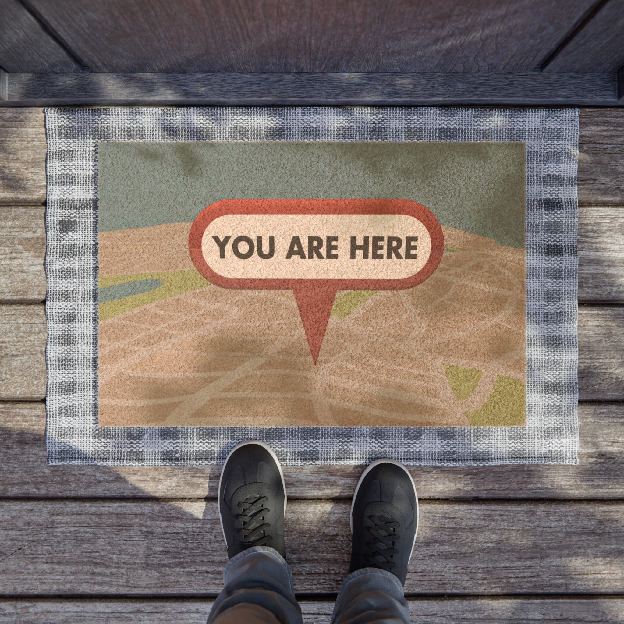 You Are Here Map Door Mat, Google Maps Doormat - Etsy