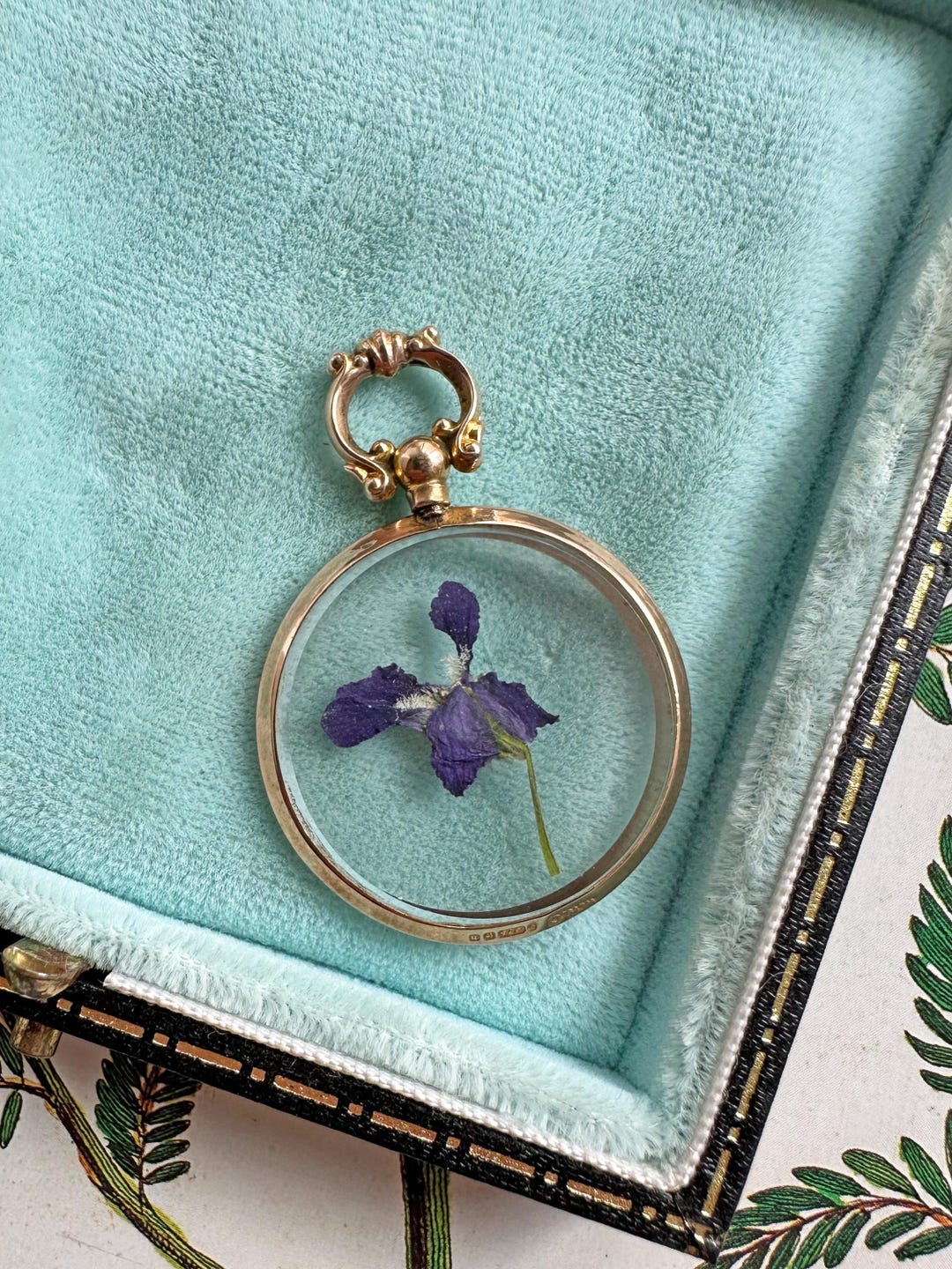 Antique 9k Gold Glass Memento Locket Pendant With UK Hallmarks 1907 - Etsy