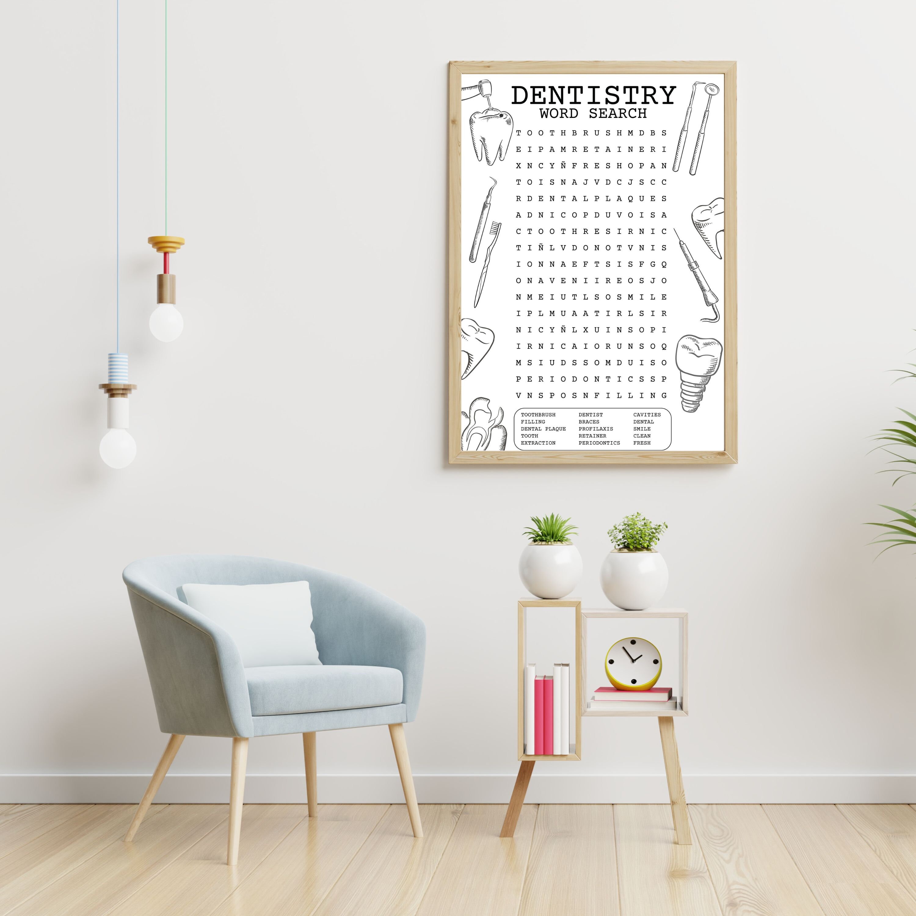 Printable Word Search Wall Art Dental Office Wall Art - Etsy