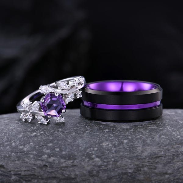 Purple Wedding Ring - Etsy