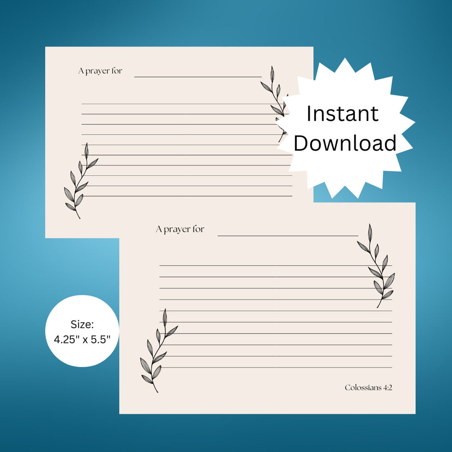 Prayer Cards Printable | Digital Download | Christian Faith Cards ...