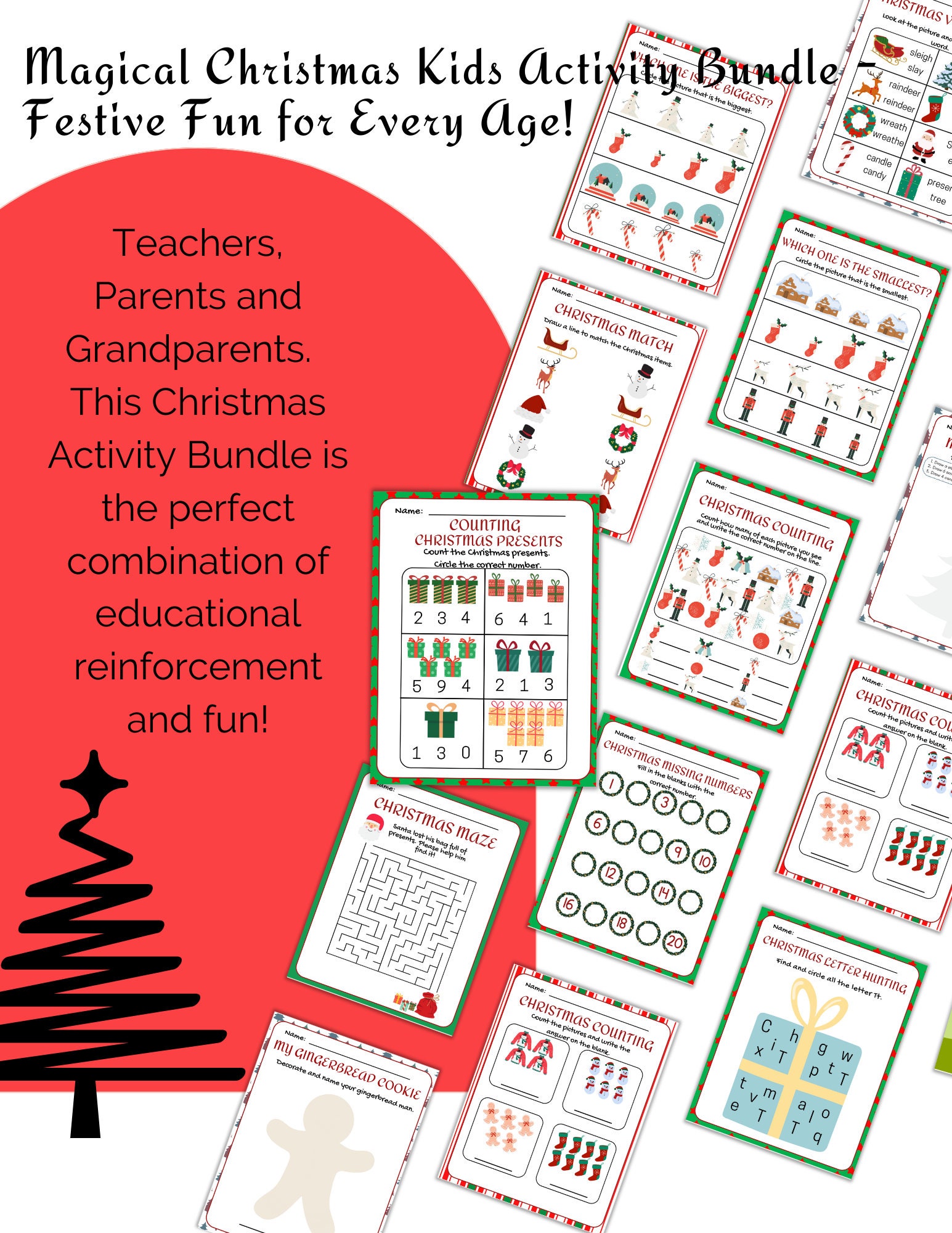 30 Printable Christmas Activities, Christmas Activity Bundle, Kid's ...