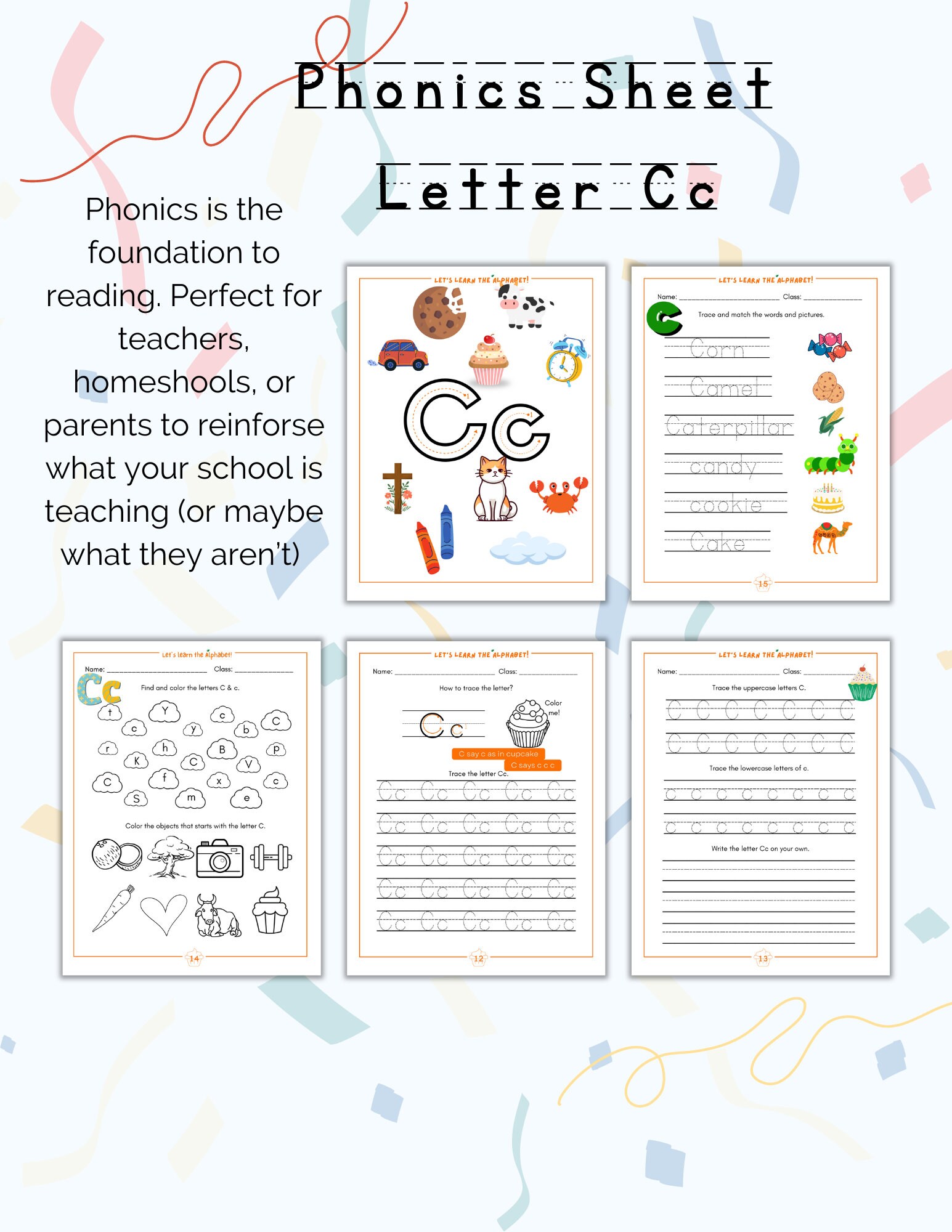 Back to School Letter C Printables Pack | Tracing, Writing, Phonics ...