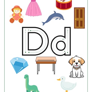 Printable Phonic Worksheets Letter D, Preschool Kindergarten Students ...