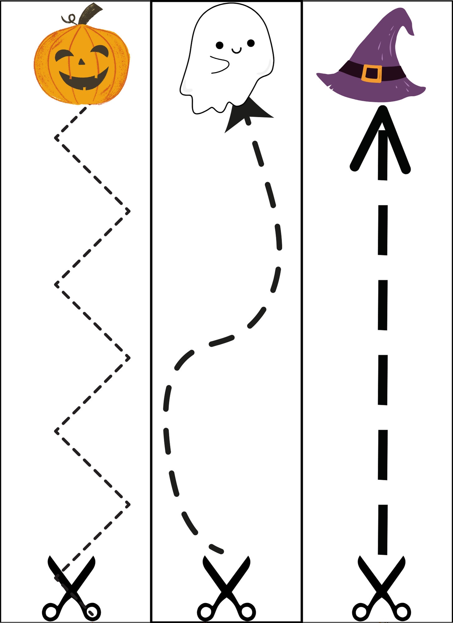 Halloween / Fall & Back to School Cutting Strips Toddler, Preschool ...
