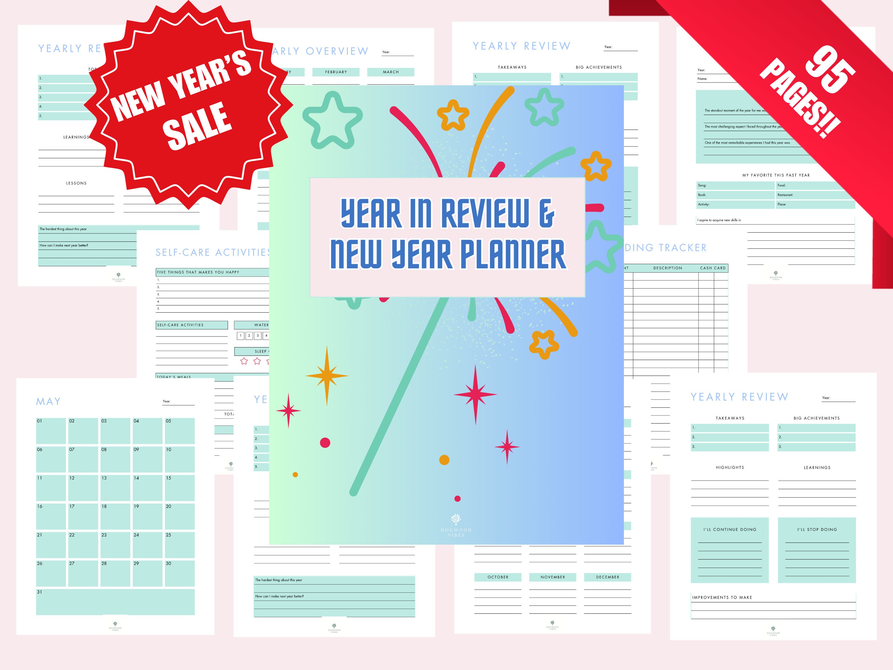 New Year's 95 Page Printables 2023 Year in Review 2024 Annual Goal ...