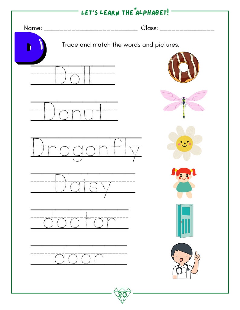 Printable Phonic Worksheets Letter D, Preschool Kindergarten Students ...