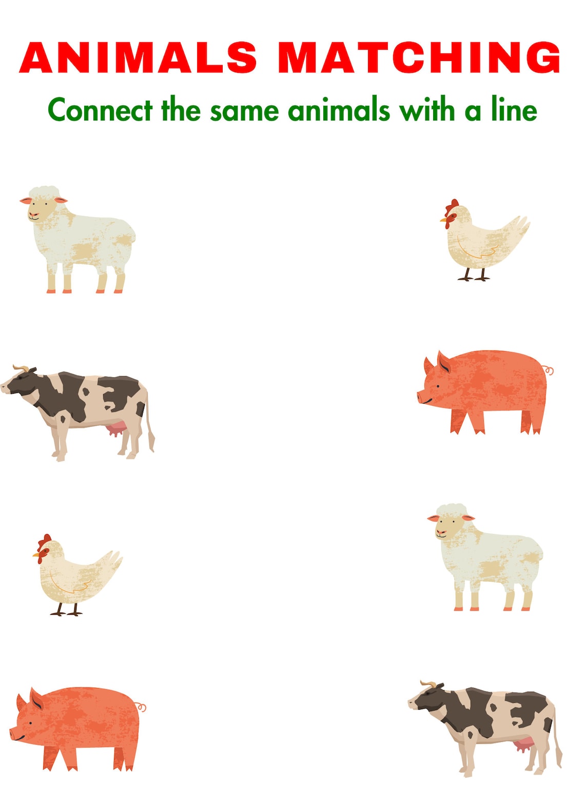 5 Preschool Printable Matching Worksheets for Teachers, Parents or Homeshoolers. Download PDF ...