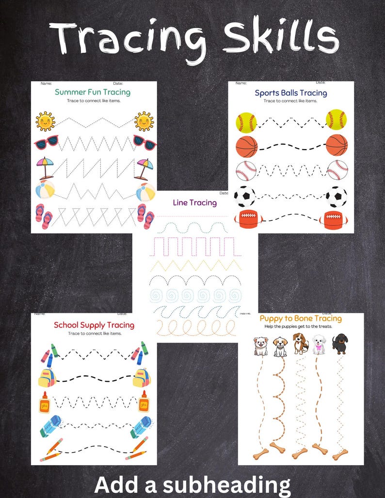 Tracing Practice Worksheets Bundle for Preschool & Kindergarten. Fine ...
