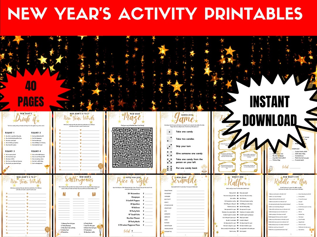 23-24 New Years Game Bundle New Years Eve Games New Years Party ...