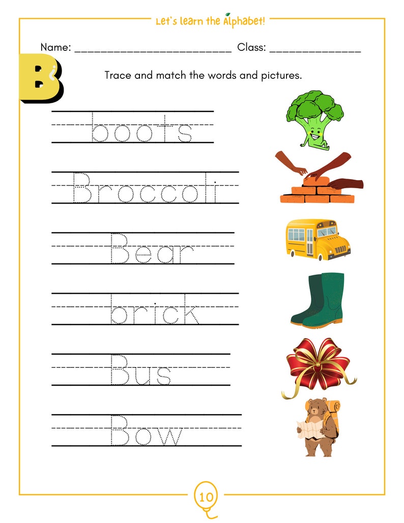 Alphabet Bundle: Letter B Printables Pack | Tracing, Writing, Phonics ...