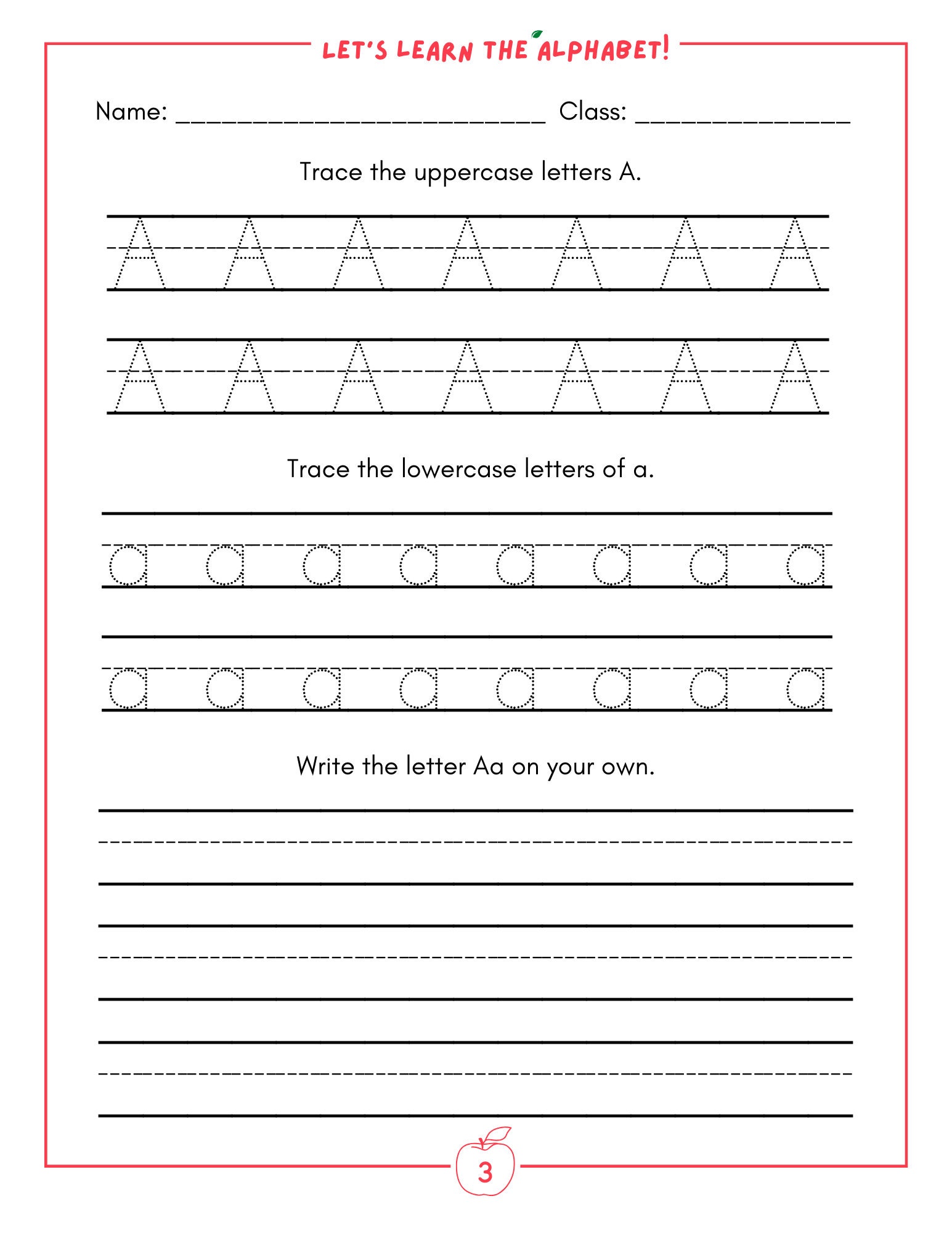 Printable Phonic Worksheets for Letter A, Preschool or Kindergarten ...