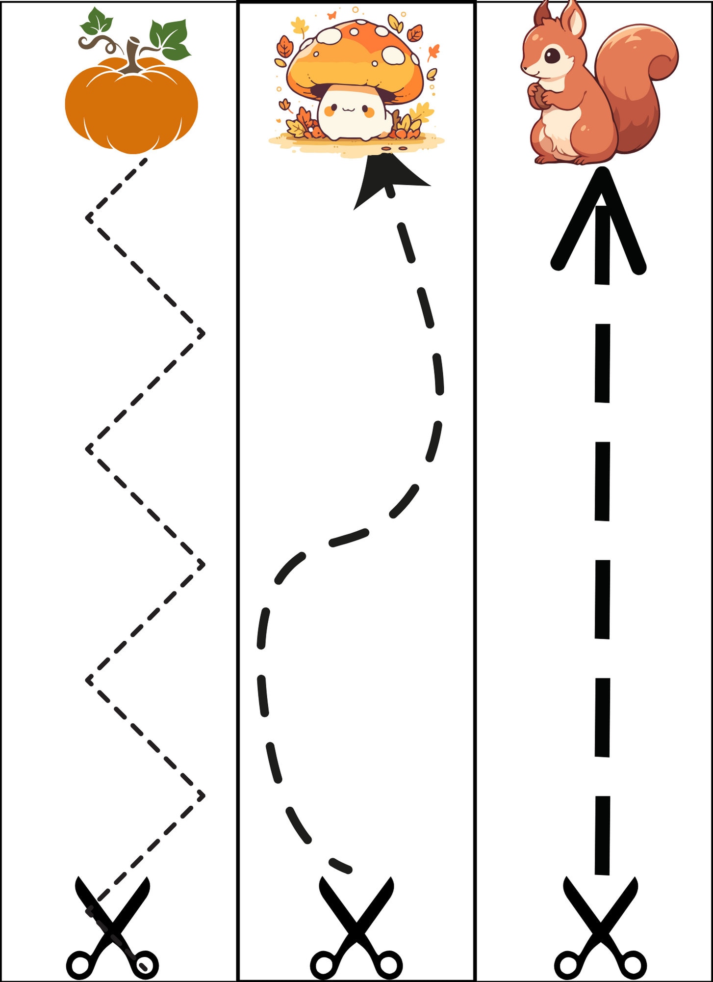 Halloween / Fall & Back to School Cutting Strips Toddler, Preschool ...