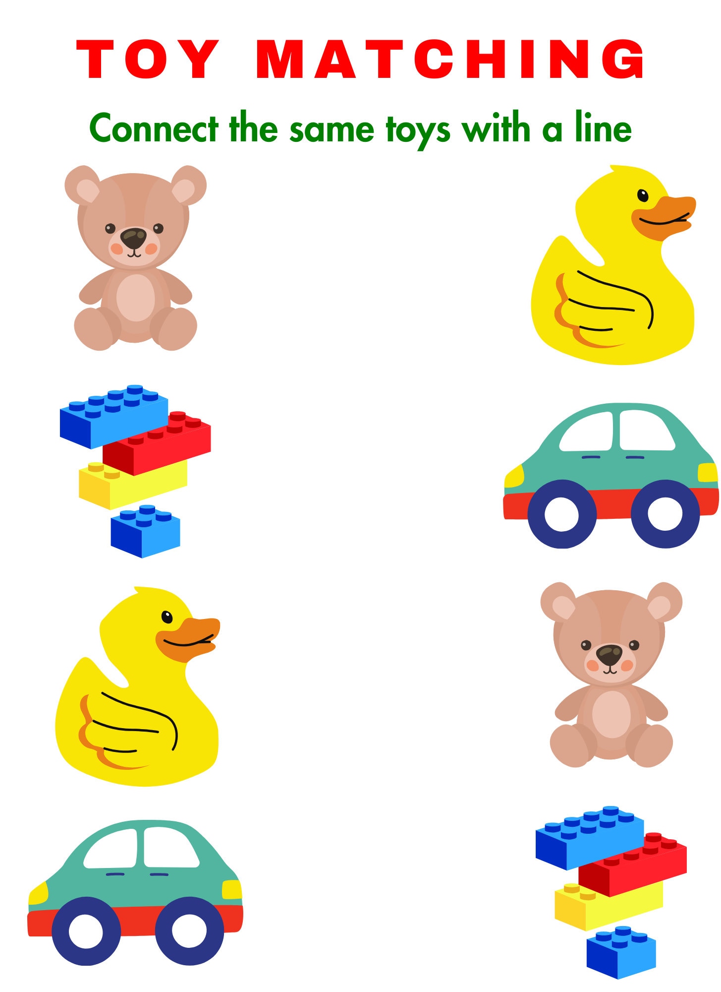 5 Preschool Printable Matching Worksheets for Teachers, Parents or ...