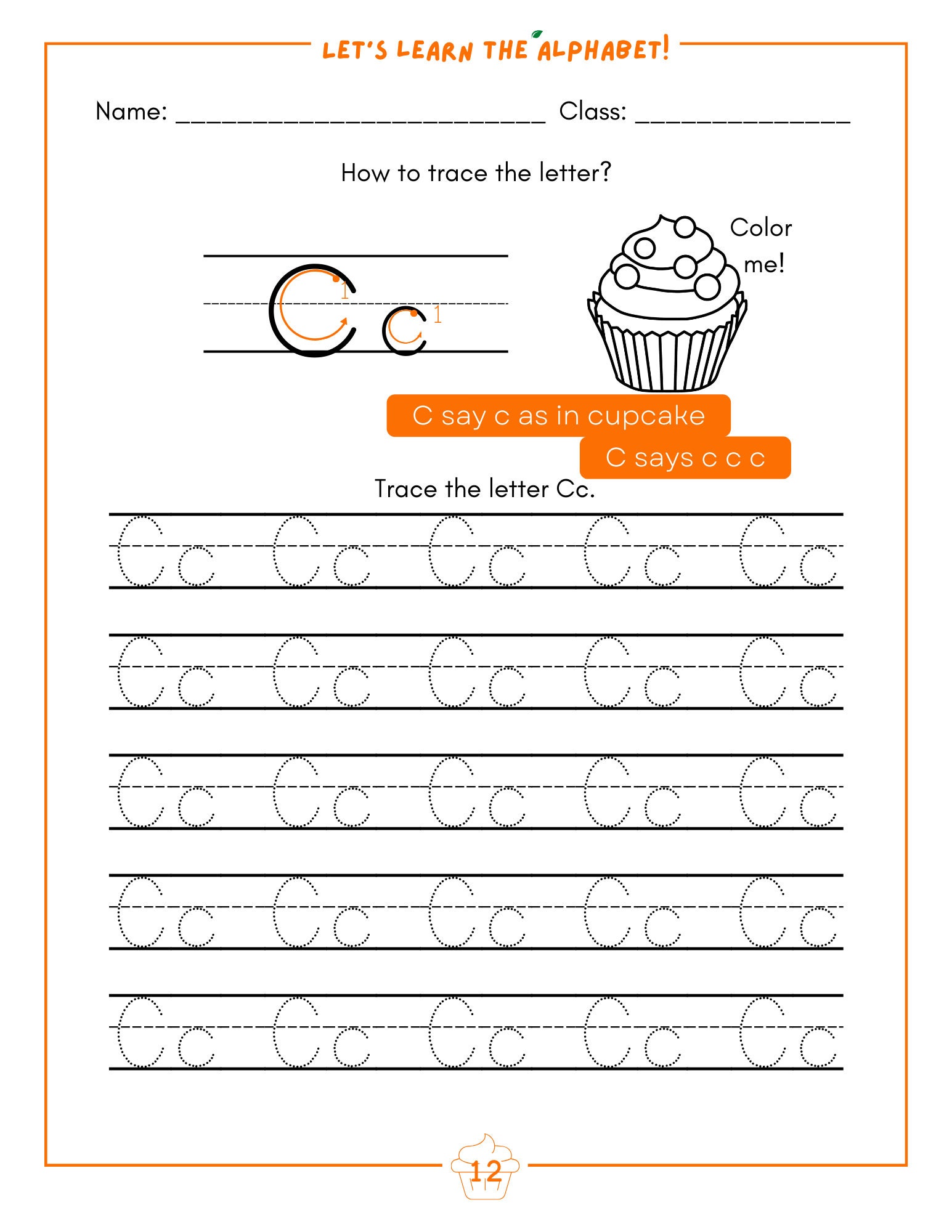 Back to School Letter C Printables Pack | Tracing, Writing, Phonics ...