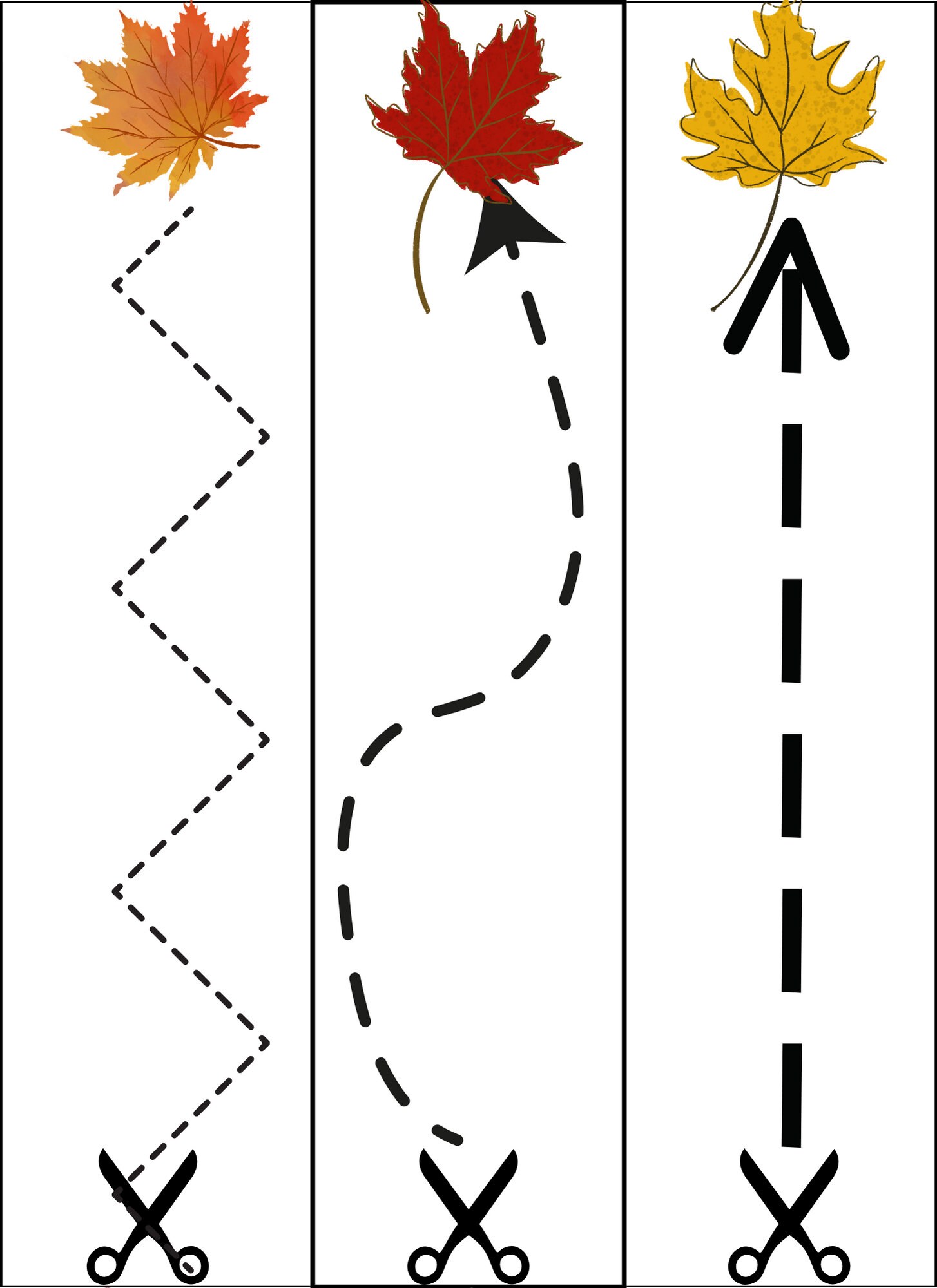 Halloween / Fall & Back to School Cutting Strips Toddler, Preschool ...