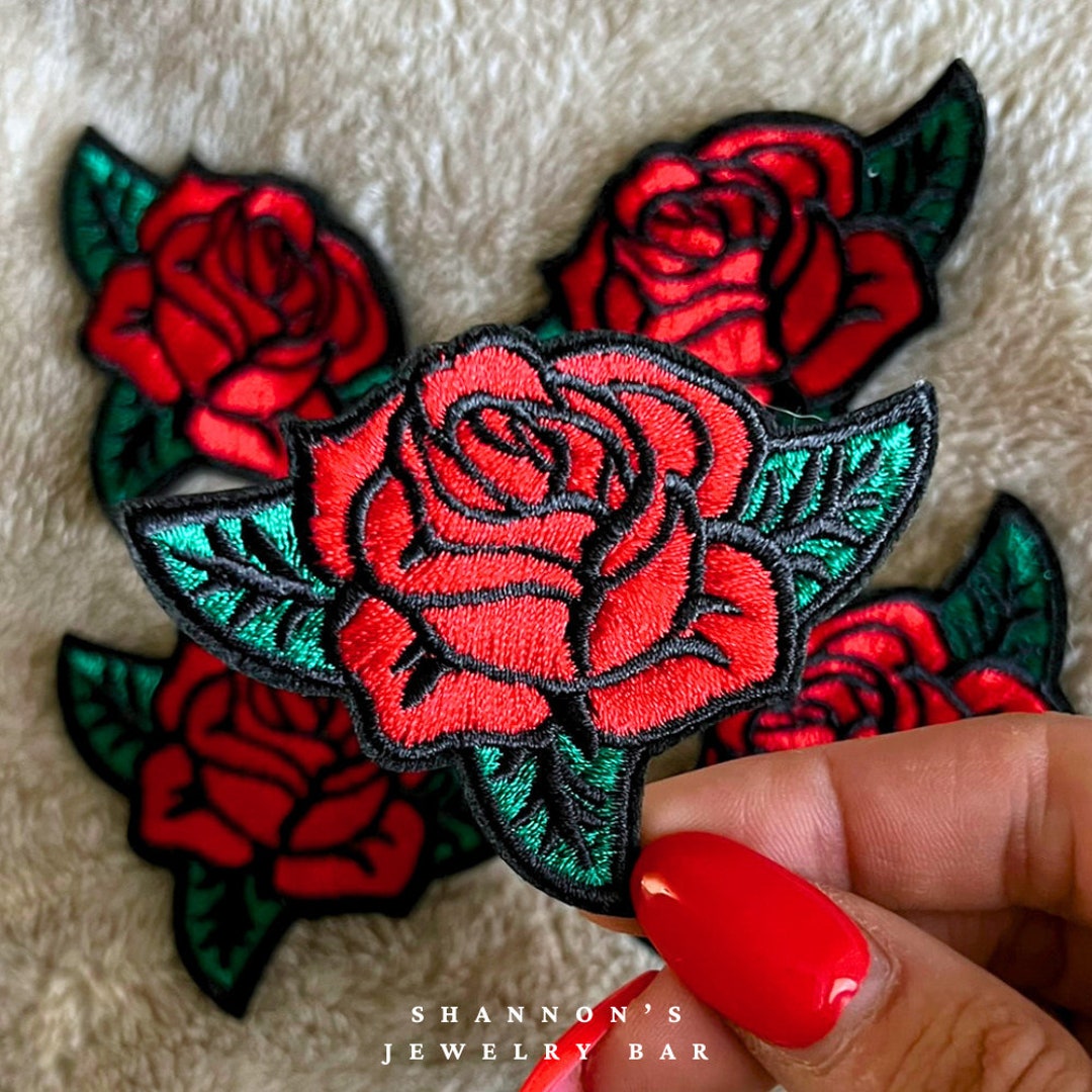 HANDMADE ROSE PATCHES - Rose Patches, Iron on Patches, Trucker Hat ...