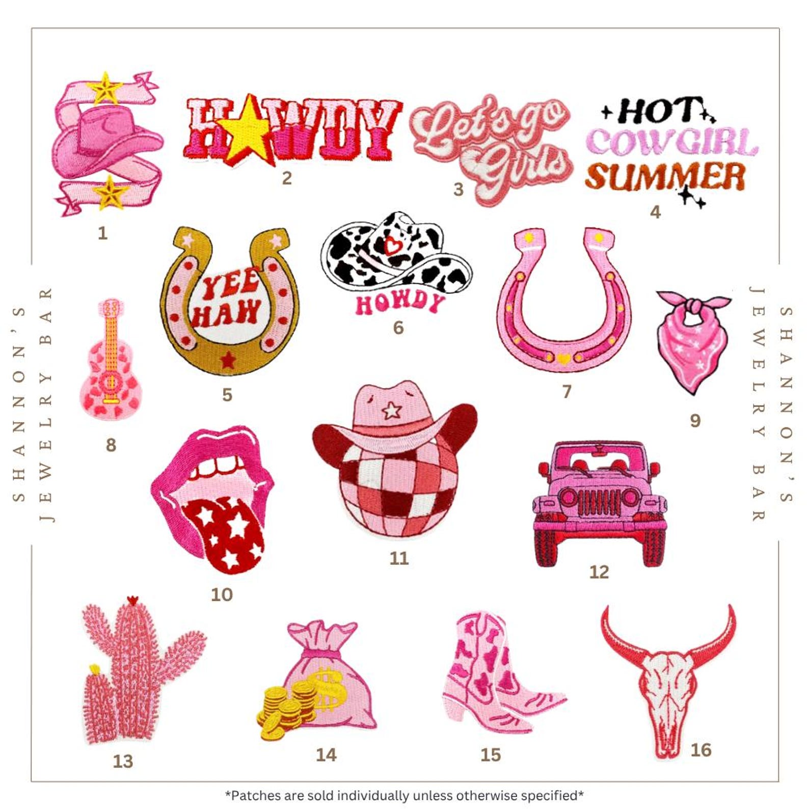 Western HANDMADE PATCHES - Iron on Patches, Pink Patches, Western ...