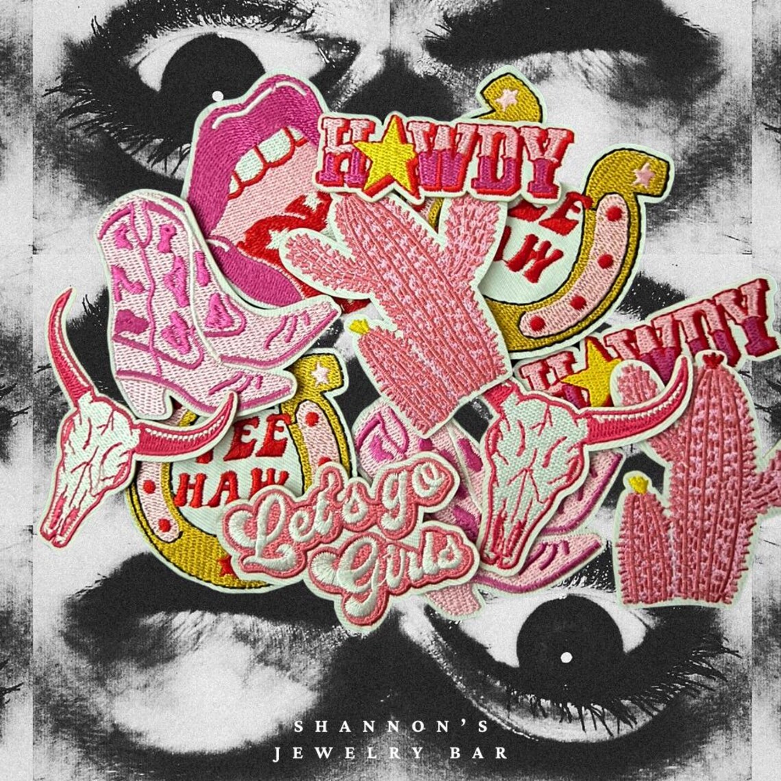 Western HANDMADE PATCHES - Iron on Patches, Pink Patches, Western ...