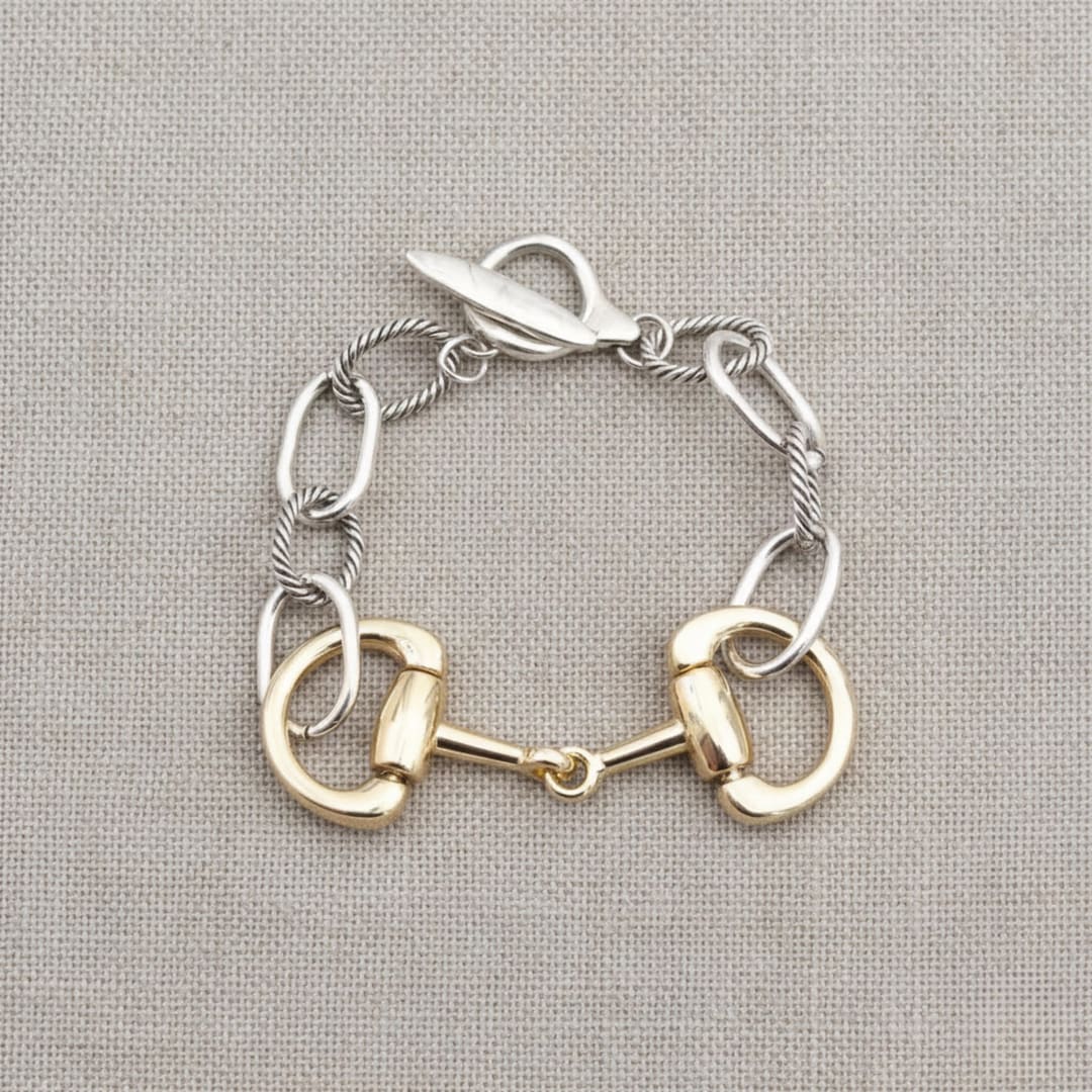 Horse Bit Toggle Bracelet: Equestrian Jewelry, Gold Plated Stainless ...