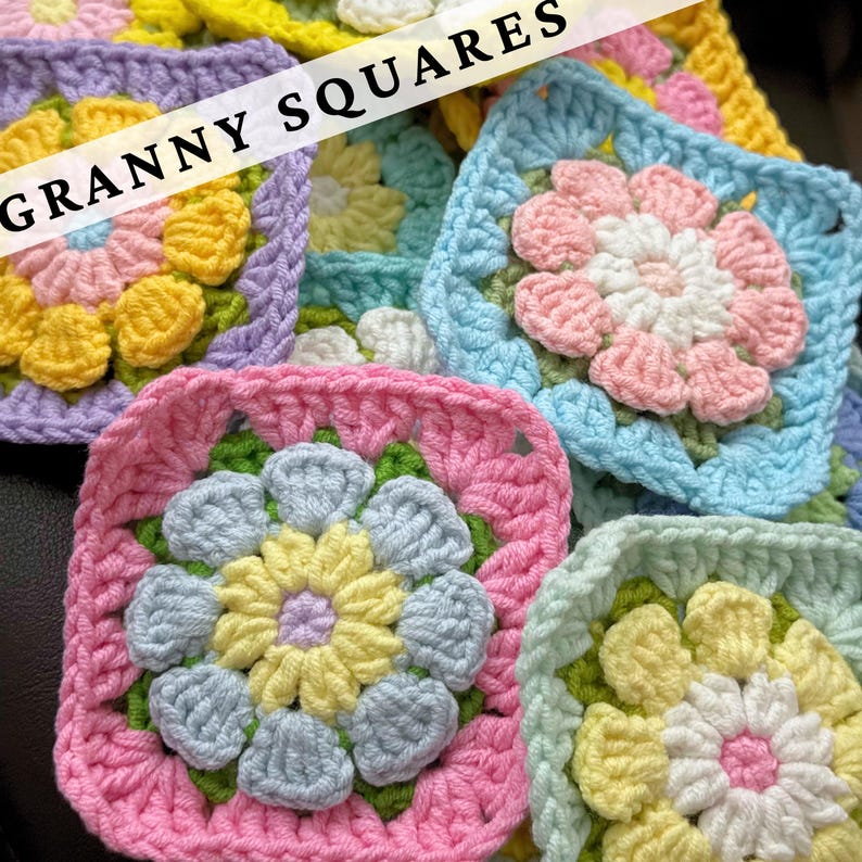 HANDMADE PATCHES Granny Crochet Square, Granny Trucker Hat, Granny ...