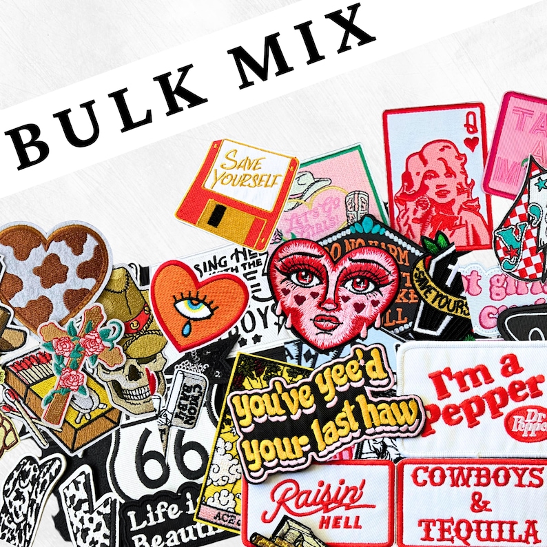Embroidered Iron on Patches: Random Bulk Mix for Trucker Hats ...