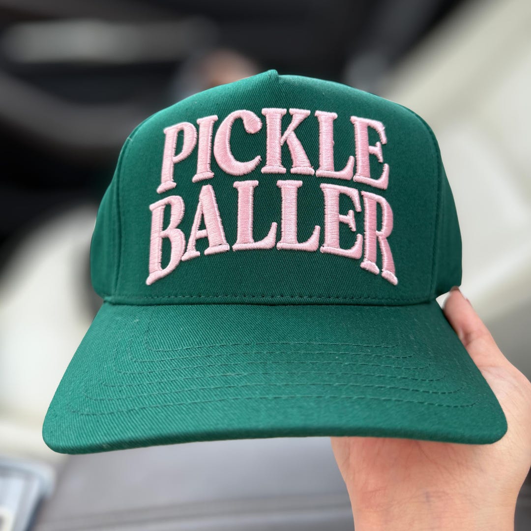 Pickle Baller Hat, Pickleball Trucker Hat, Pink Embroidery Baseball Cap ...
