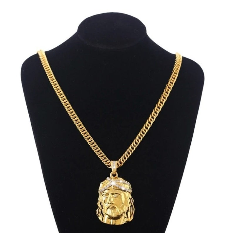 Gold Jesus Chain Pendant, jesus is King Religious Jewelry - Etsy