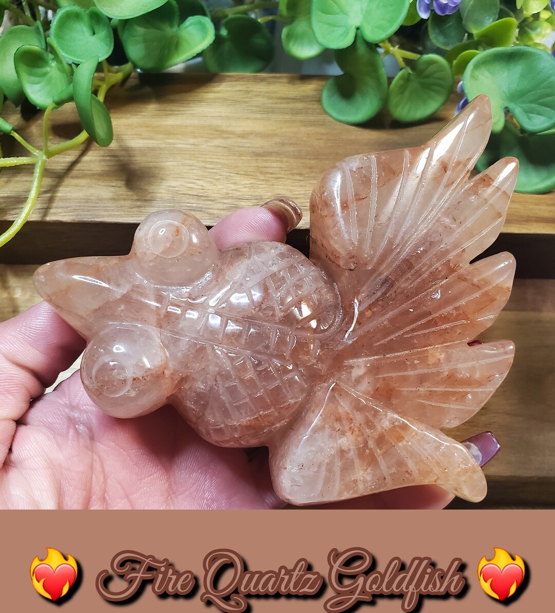 Fire Quartz Goldfish Carving - Etsy