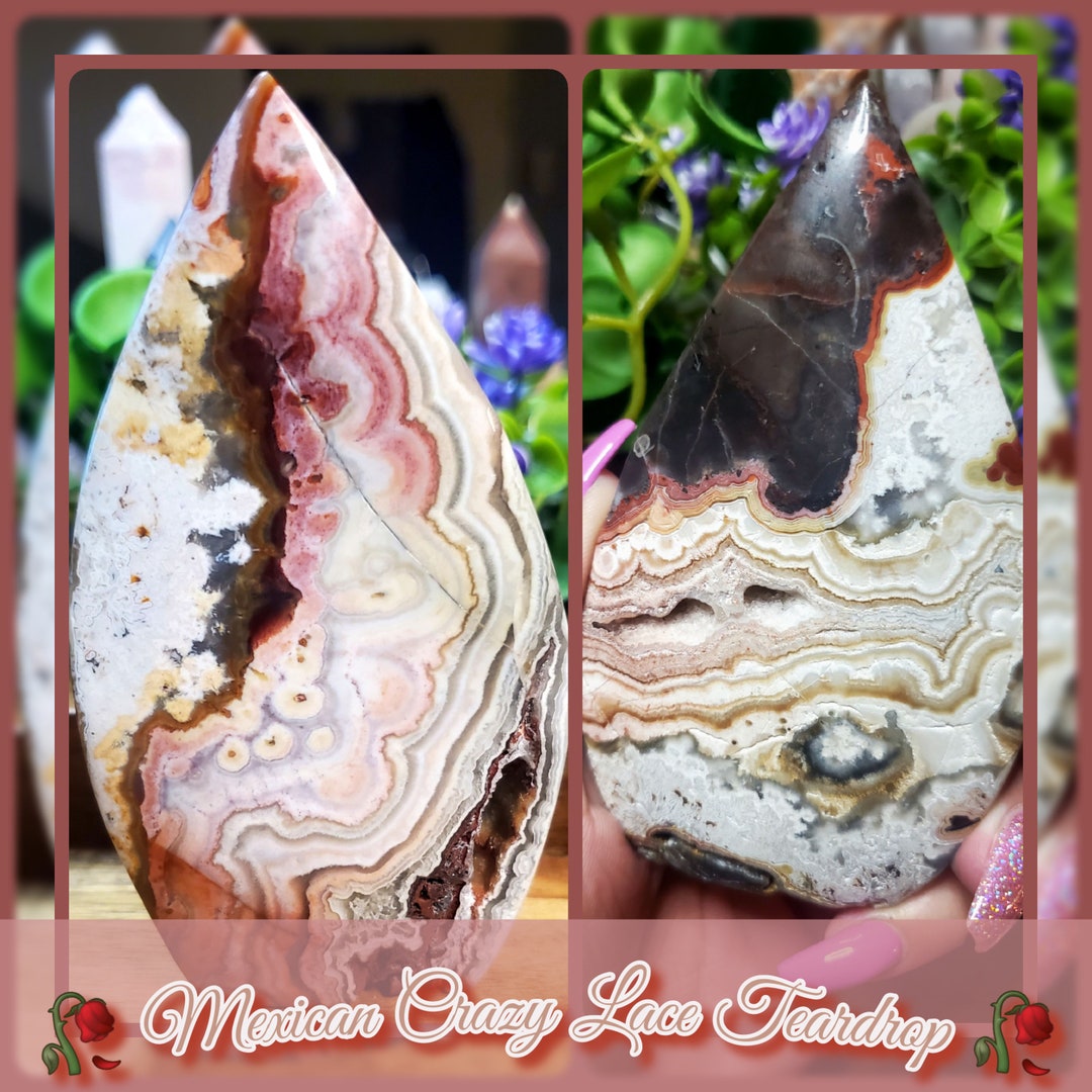 Druzy Mexican Crazy Lace Teardrop Freeform ~ Your Pick!\mexican Crazy ...