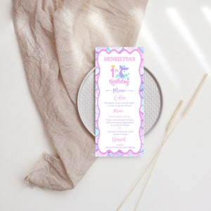 Editable Mermaid Menu, Girl Mermaid 1st Birthday Menu, Under the Sea ...