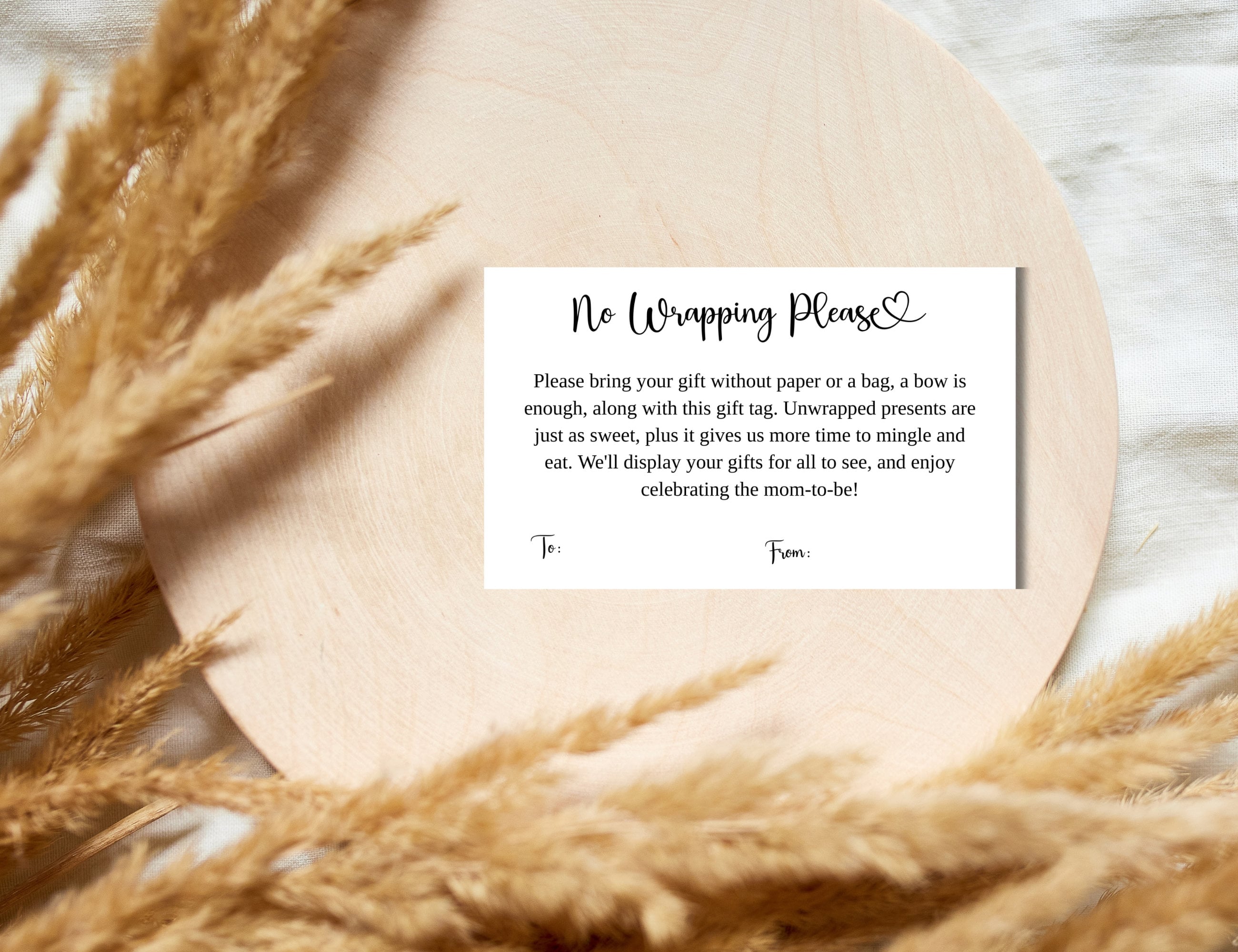 No Wrapping Baby Shower Gift Tag, Don't Wrap Gifts Insert, Gifts on ...