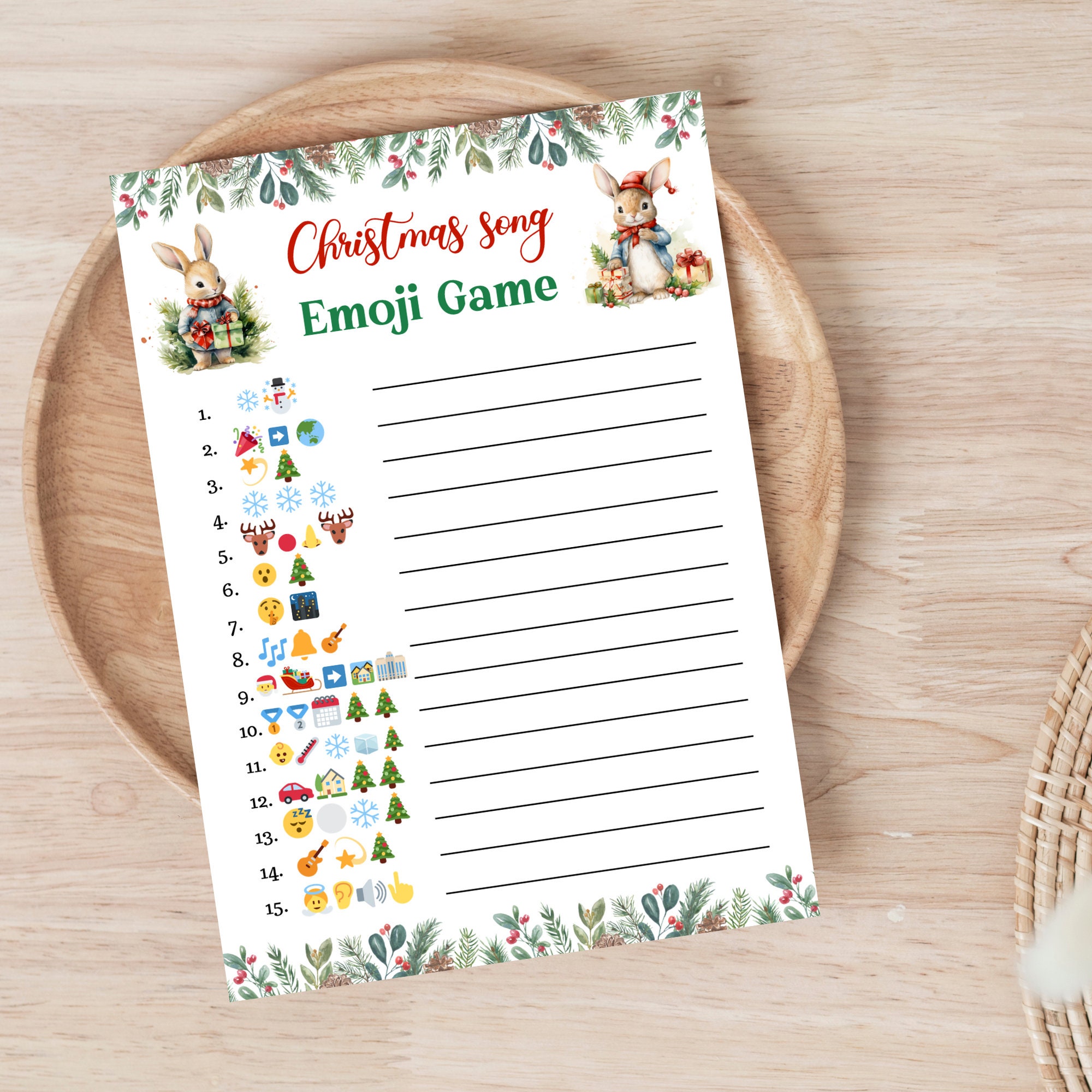 Christmas Song Emoji Pictionary, Christmas Printable Party Games ...