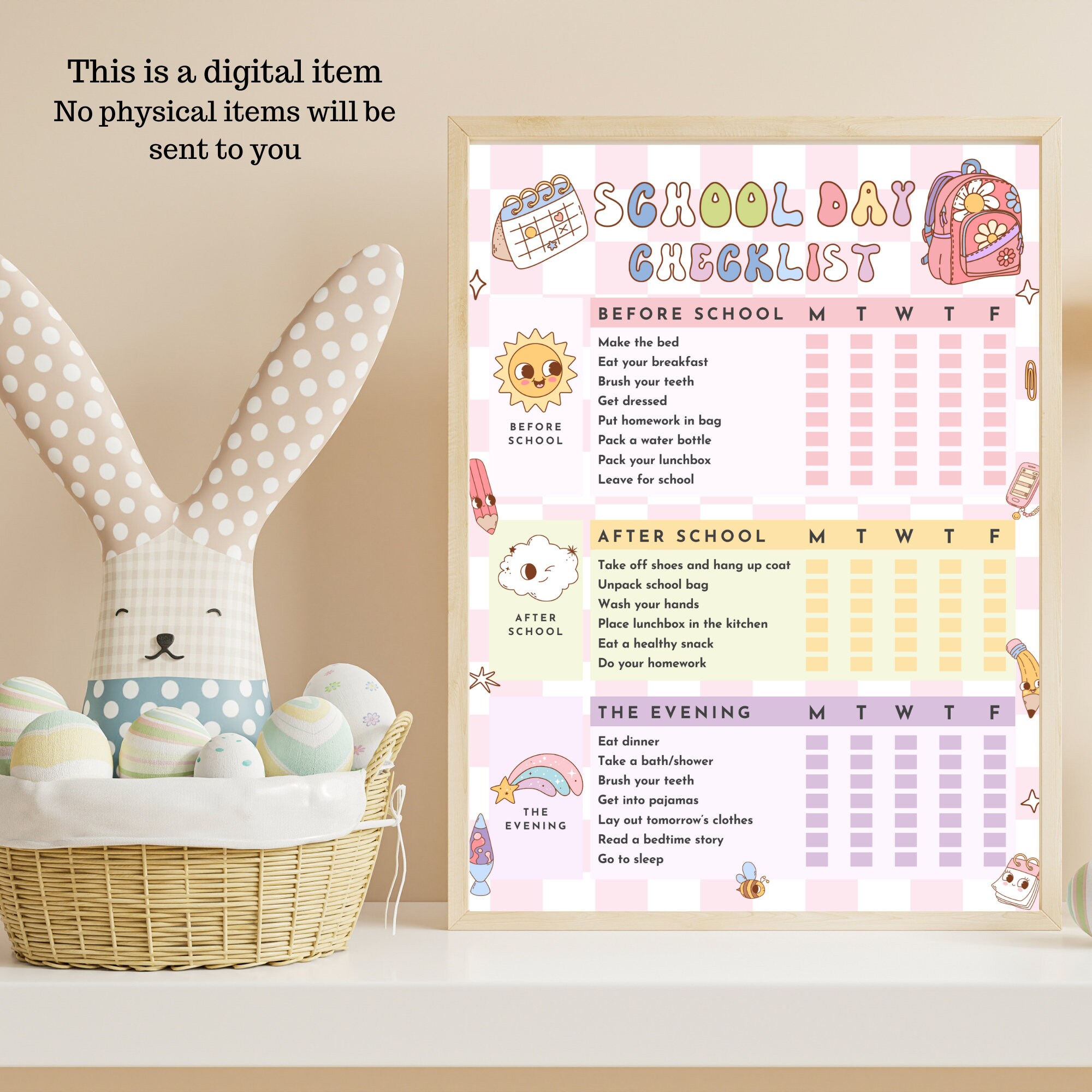 School Daily Checklist Template School, Kids Daily Checklist, Daily ...