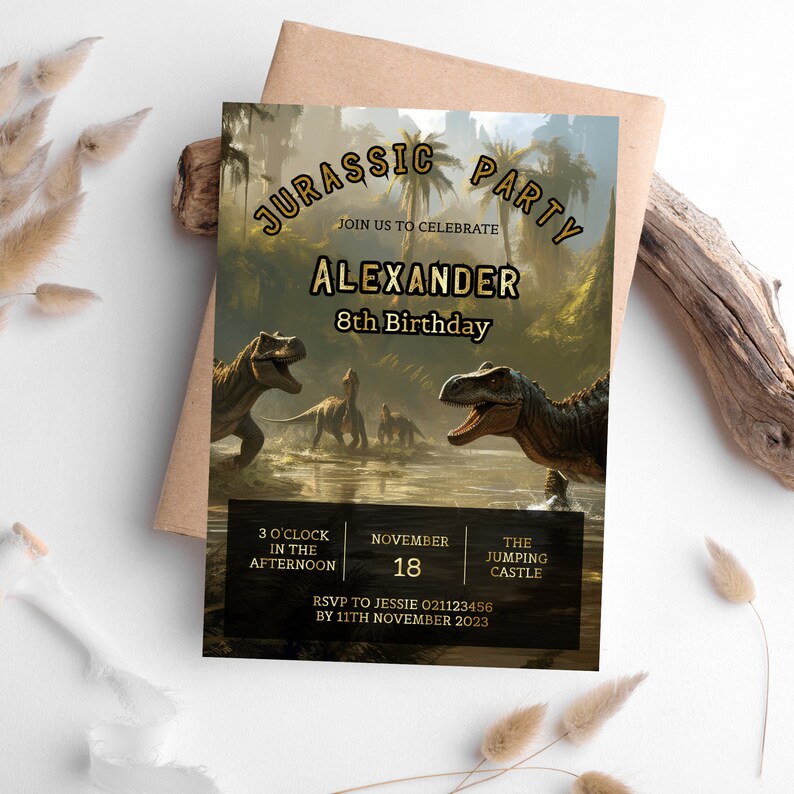 Editable Dinosaur Birthday Invitation Template Printable Dino - Etsy