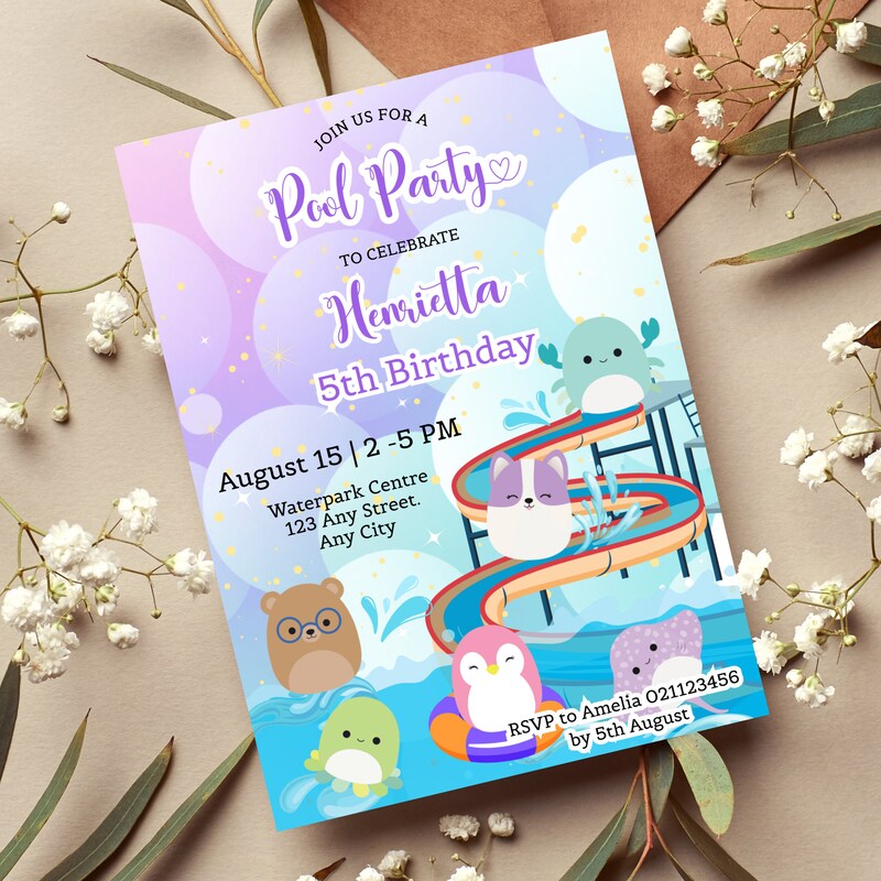 Squishy Party Invitation - Etsy