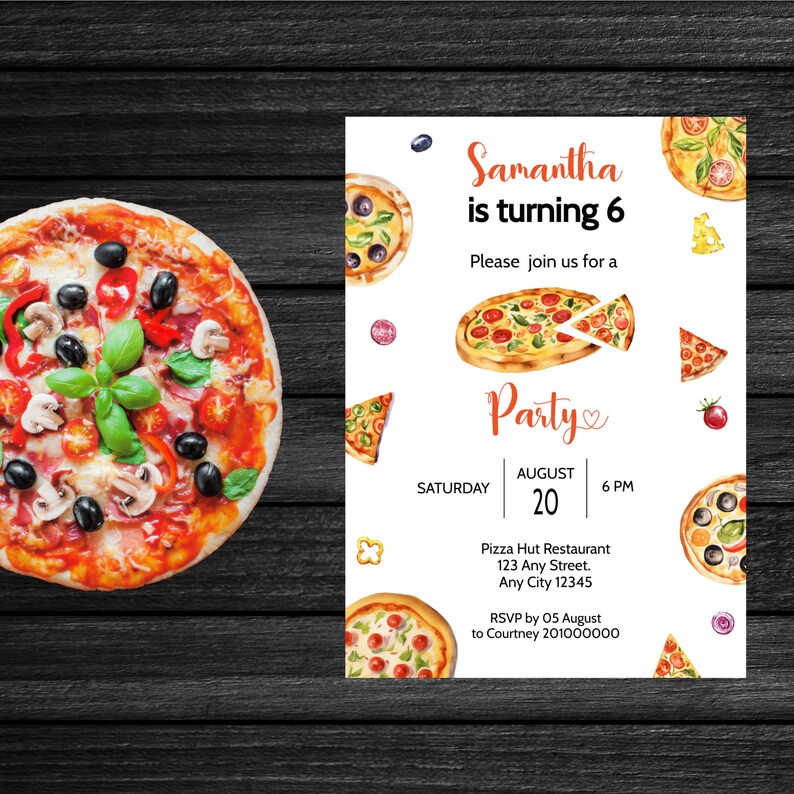 Editable Pizza Party Birthday Invitation Pizza Birthday - Etsy
