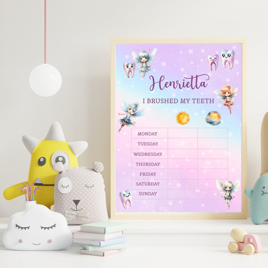 I Brushed My Teeth Printable Tracking/checklist Fairy Tooth Template ...