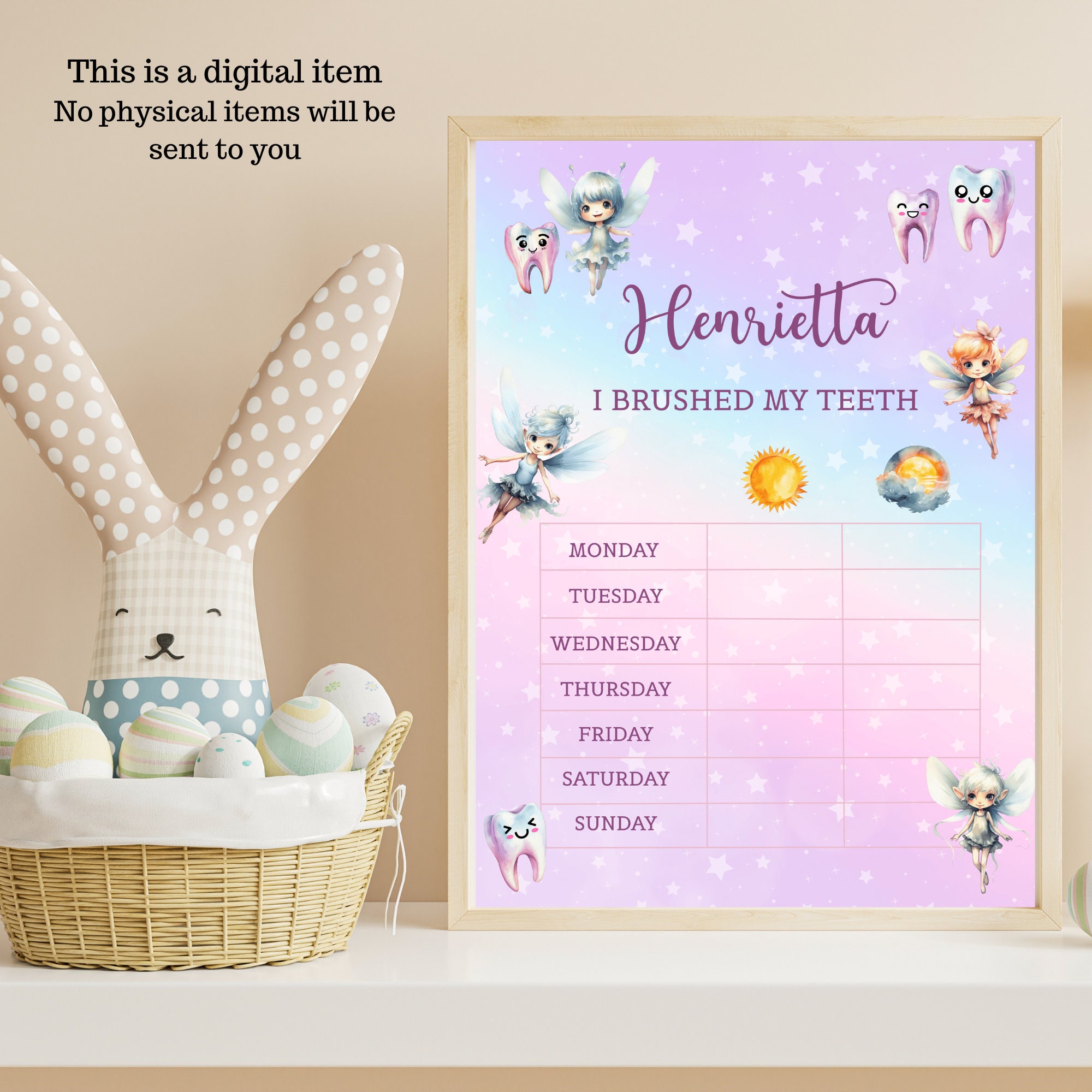 I Brushed My Teeth Printable Tracking/checklist Fairy Tooth Template ...