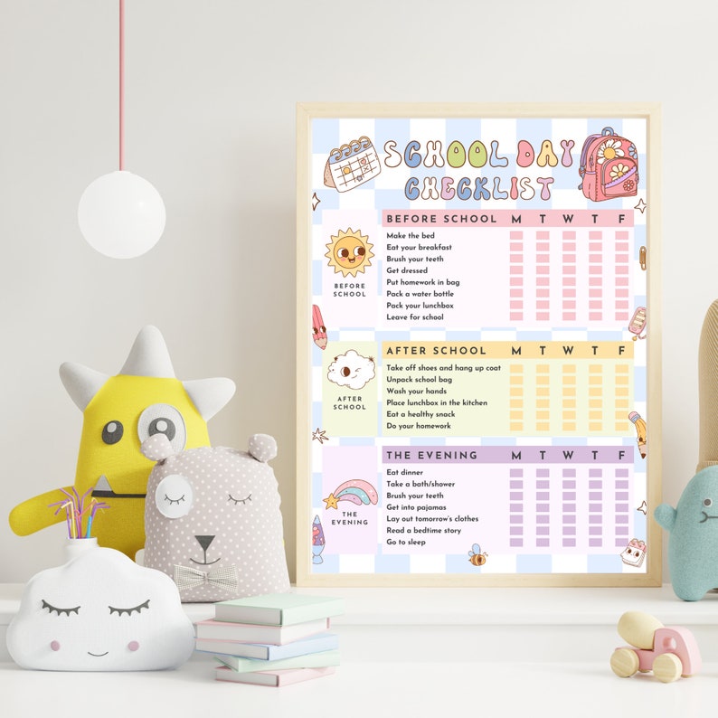 School Daily Checklist Template School, Kids Daily Checklist, Daily ...