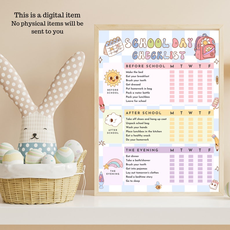 School Daily Checklist Template School, Kids Daily Checklist, Daily ...