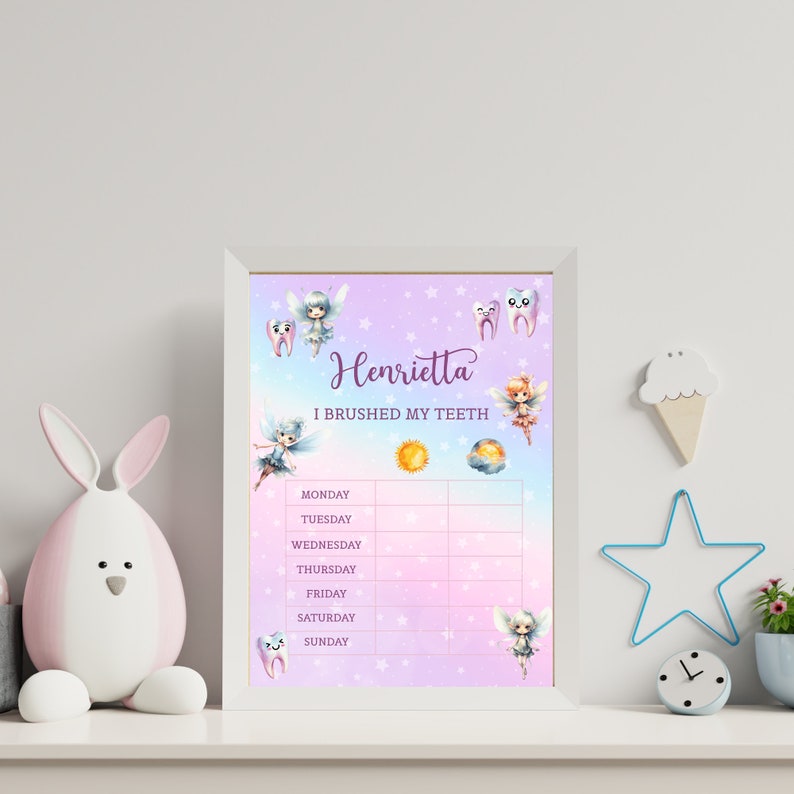 I Brushed My Teeth Printable Tracking/checklist Fairy Tooth Template ...