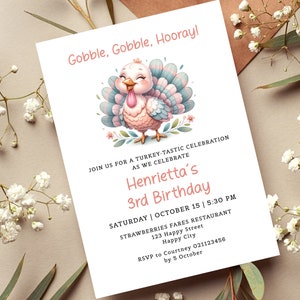 Turkey Birthday Party Printable Invitation Template , Thanksgiving ...