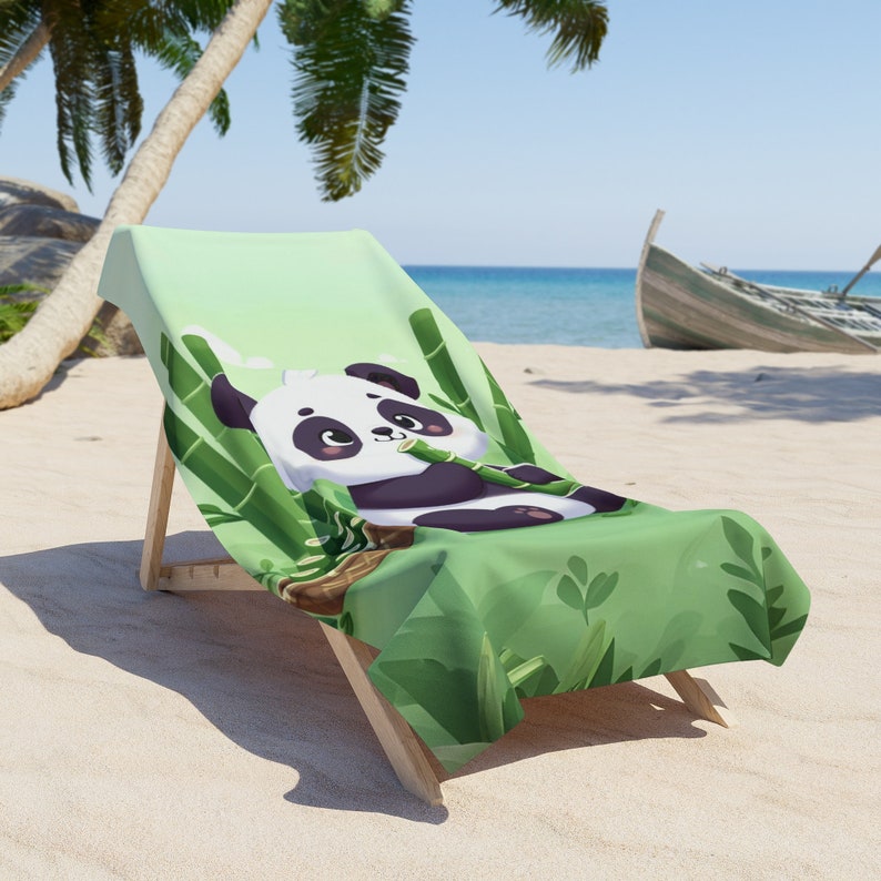 Cute Panda Beach Towel, Bath Towel for Panda Lovers, Childrens Beach ...