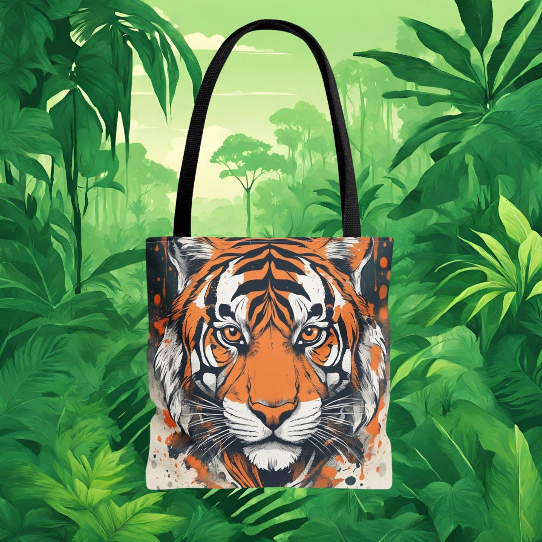 Tiger Tote Shopping Bag, Tiger Lover Gift, Unique Tiger Purse, Bag for ...