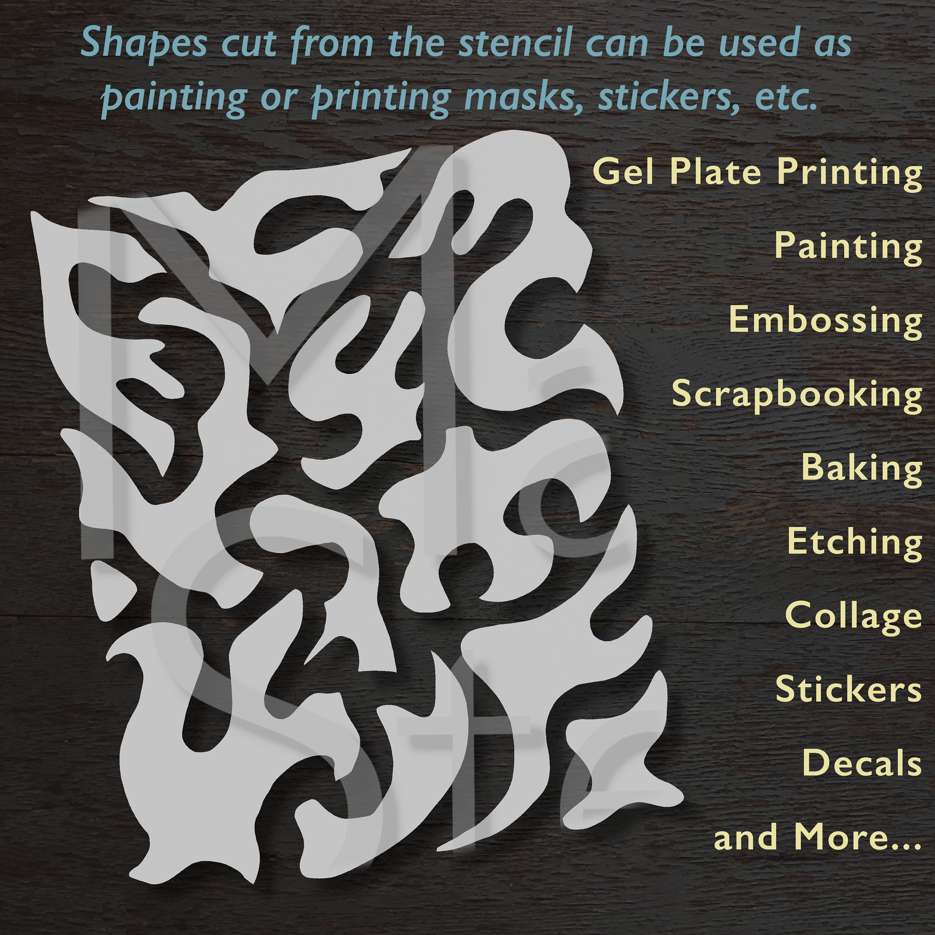 Abstracts 7 Digital Stencil Template SVG DXF Vector Files Png Pdf ...